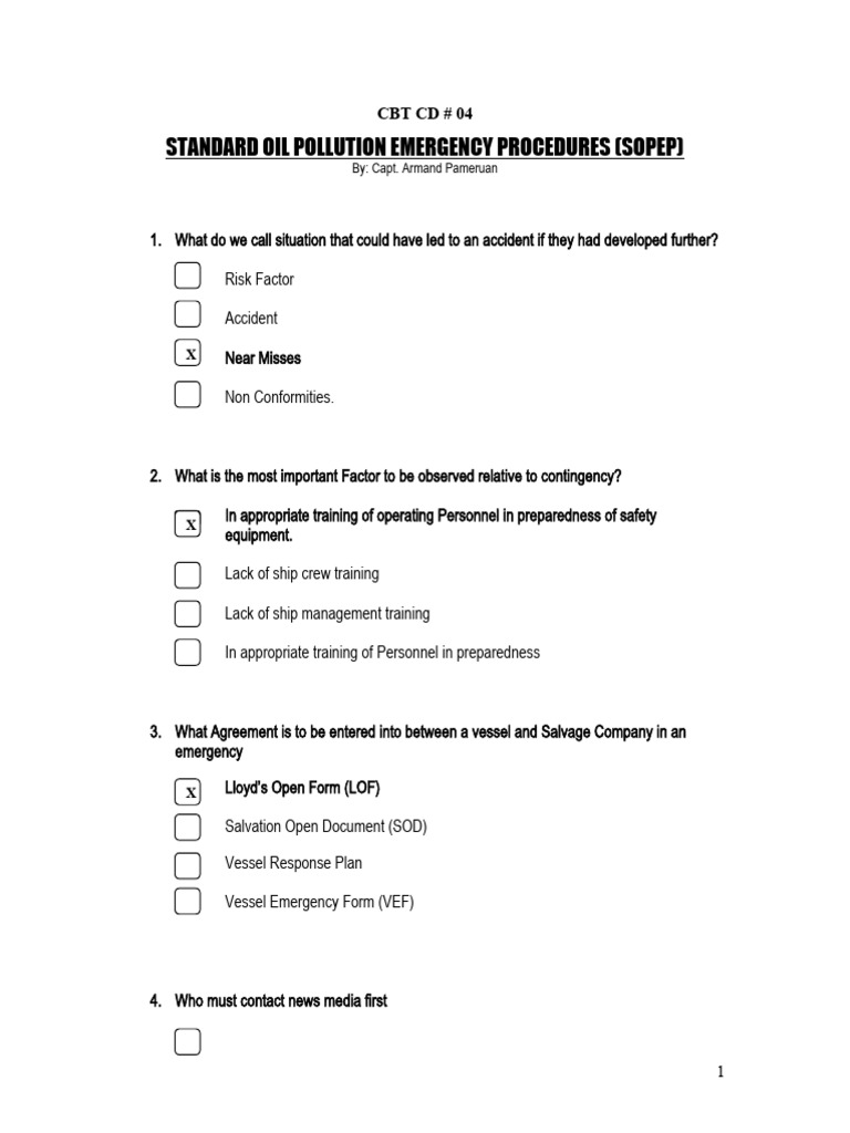 CBT CD # 004 SOPEP | PDF | Oil Spill | Oil Tanker