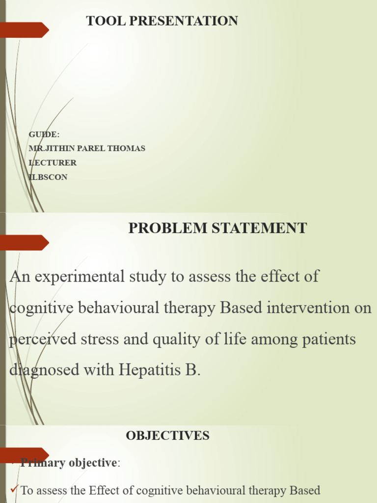 TOOLS | PDF | Validity (Statistics) | Cognitive Behavioral Therapy