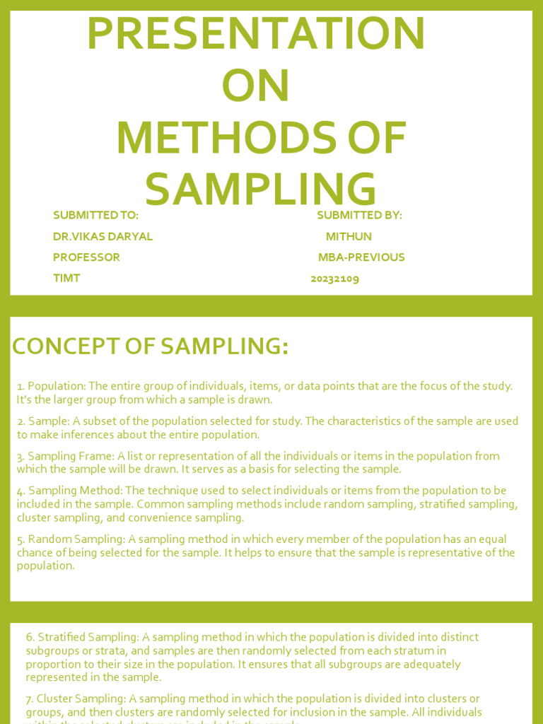 Methods of Sampling BRM | PDF | Sampling (Statistics) | Methodology