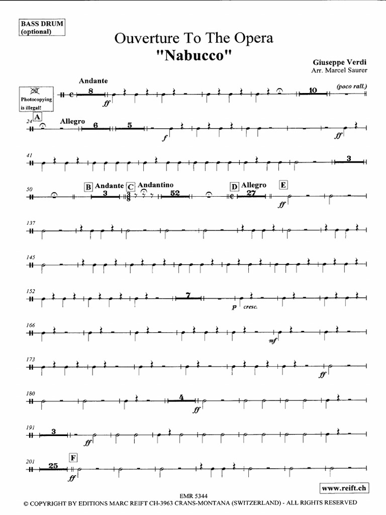 Nabucco Ouverture Bass Drums Opz | PDF
