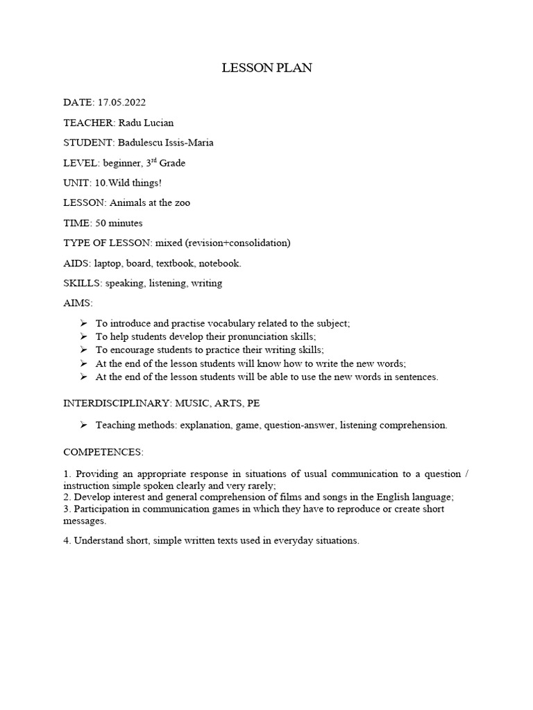 Lesson Plan.exam | Download Free PDF | Reading Comprehension | Linguistics