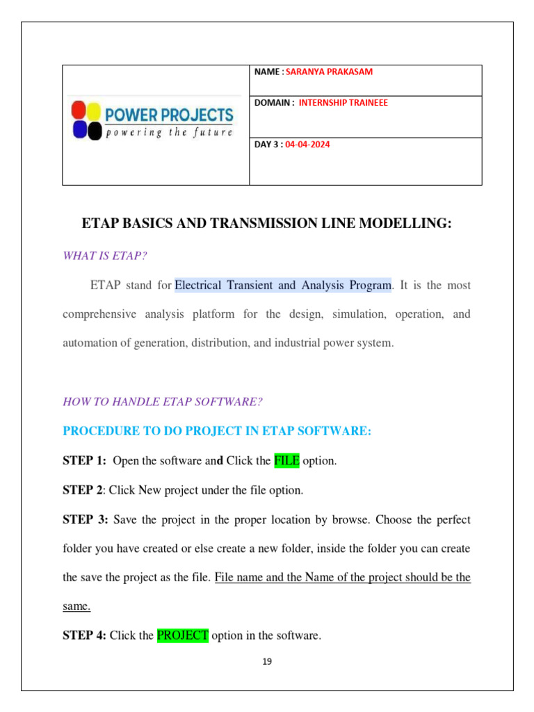Day 3 Learning On ETAP Software | PDF | Electric Power Transmission ...