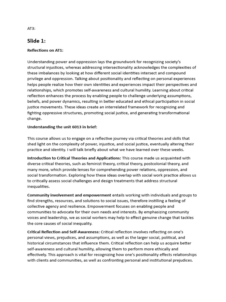 AT3 Script | Download Free PDF | Intersectionality | Social Work