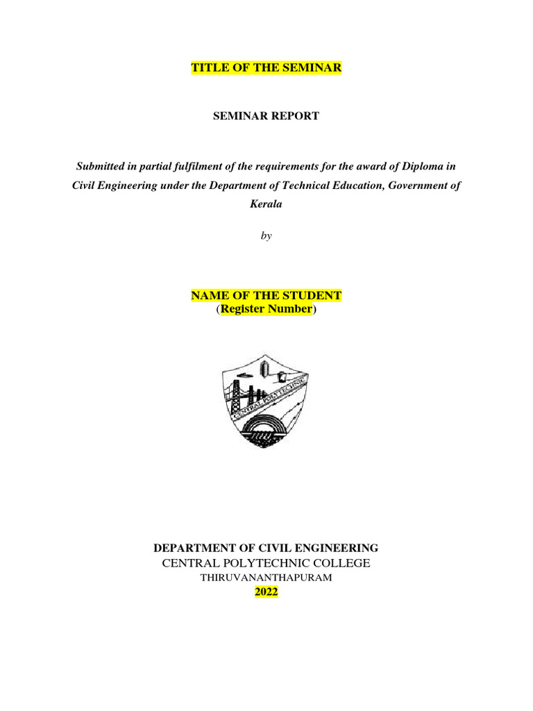 Seminar Report Format CPT | PDF | Times New Roman | Thesis