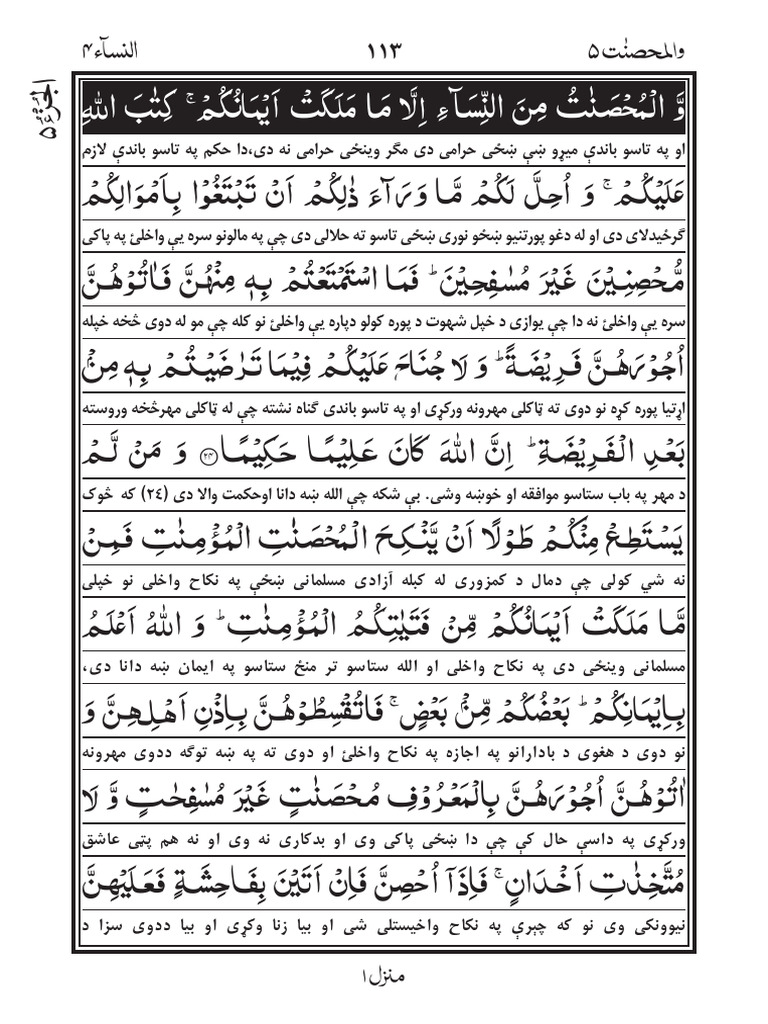 Quran para 05 With Pashto Translation | PDF
