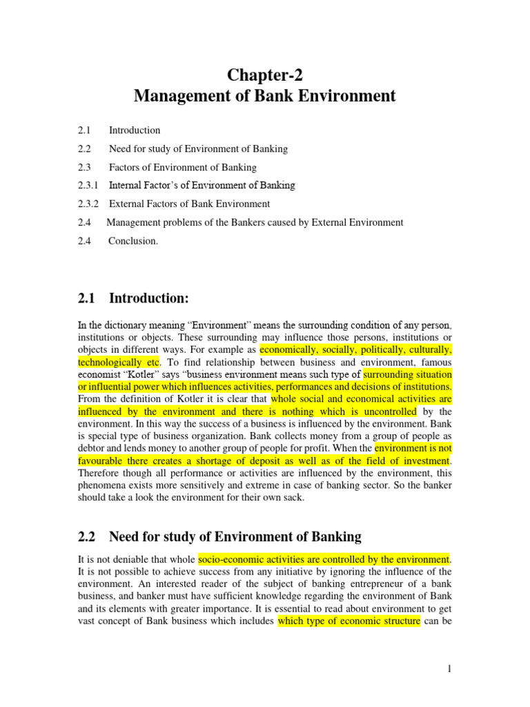 Bank Environment | PDF | Banks | Fiscal Policy