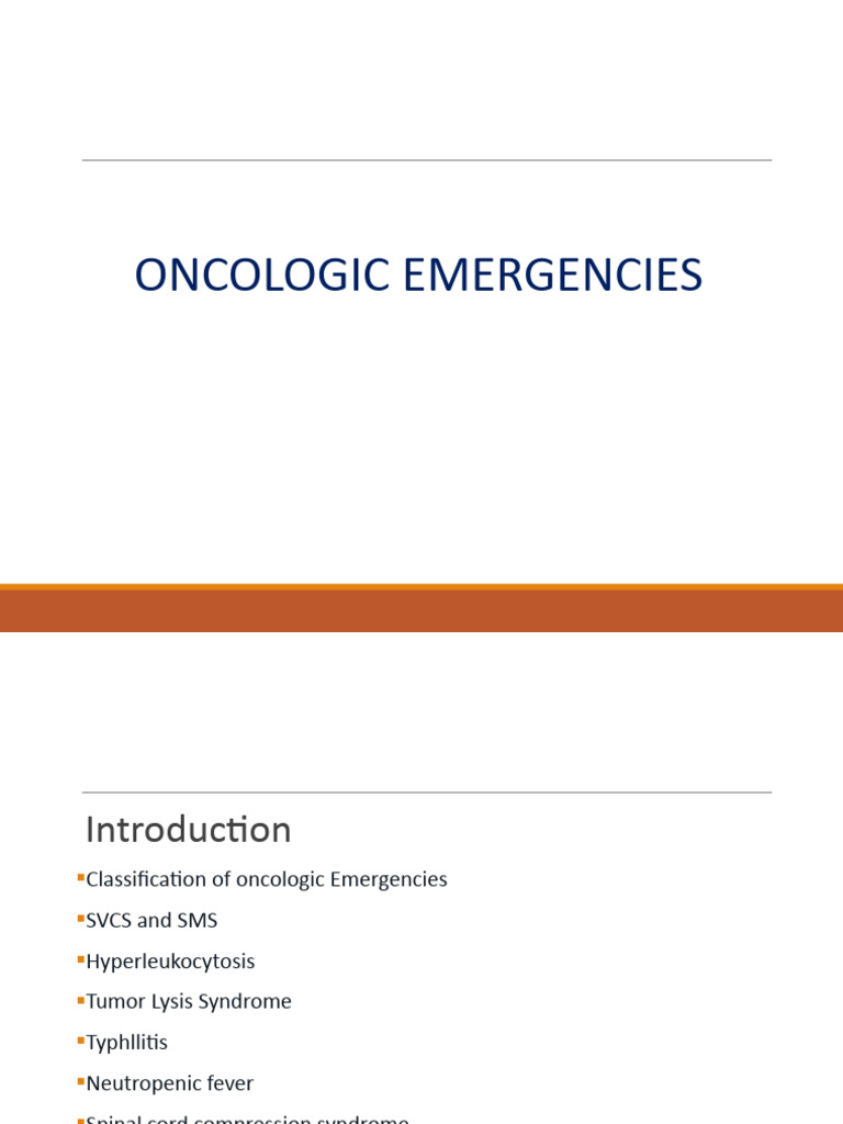 Oncological Emergency Classifications | PDF | Diseases And Disorders ...