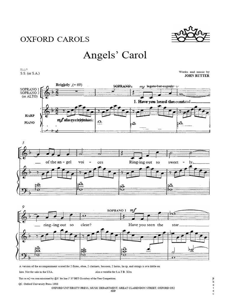 Angels Carol Rutter | PDF | Music Technology | Woodwind Instruments