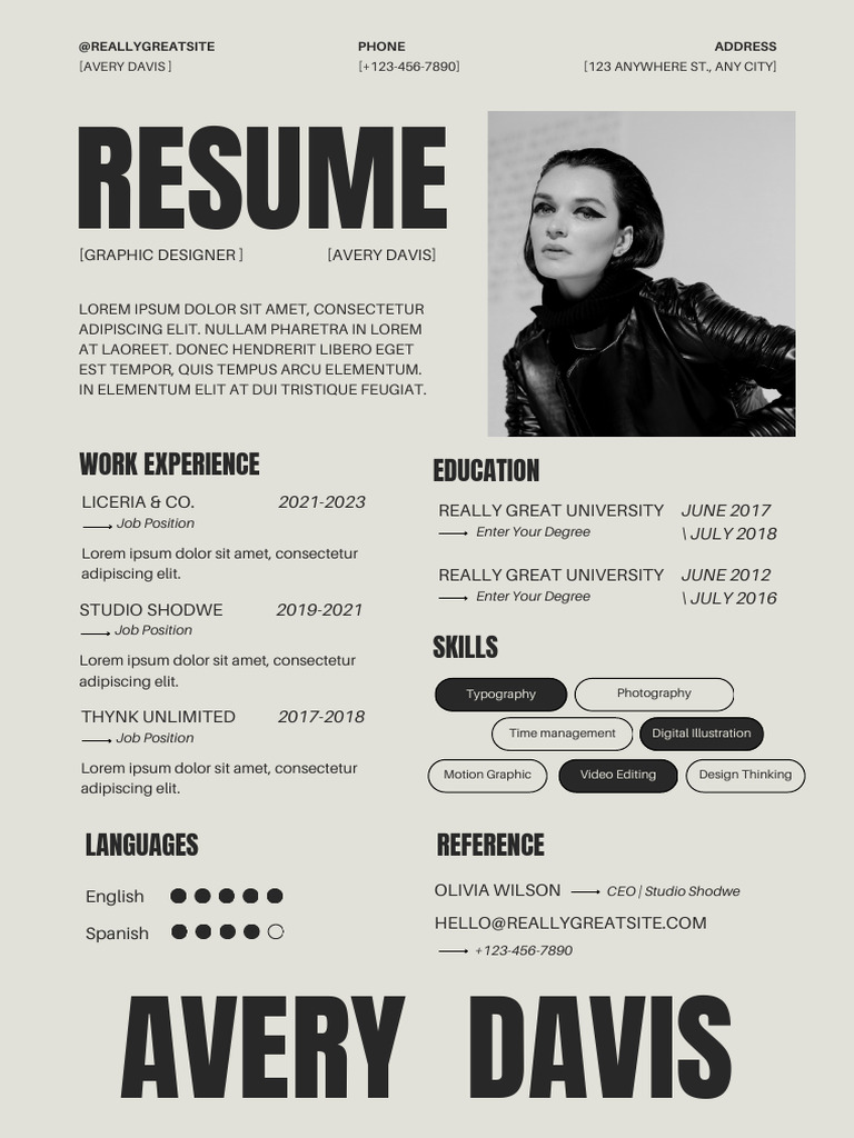 Beige Bold Graphic Designer CV Resume | PDF | Communication Design ...