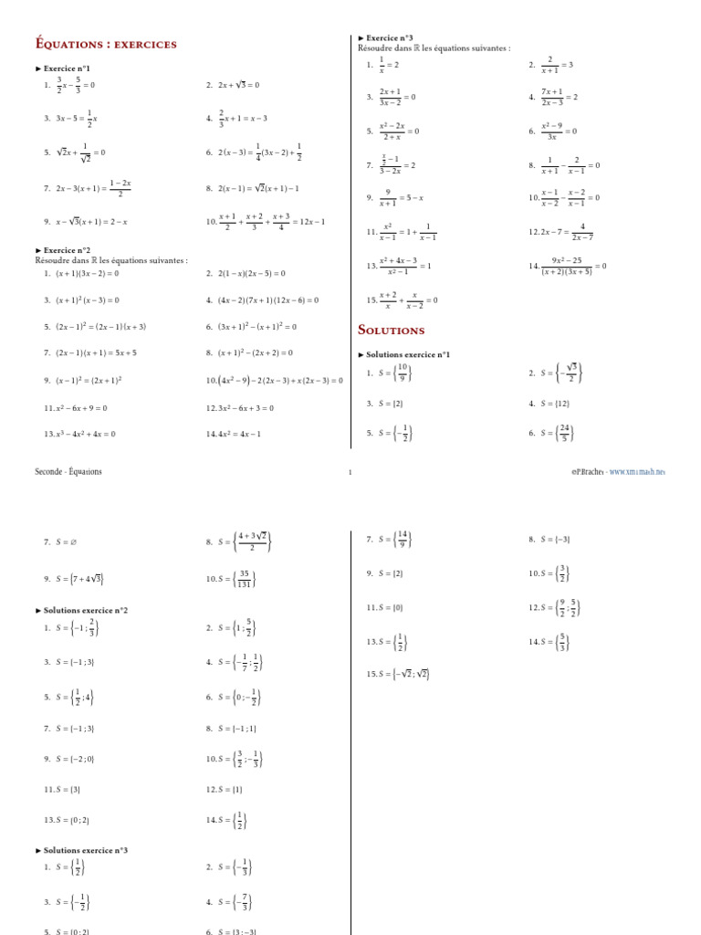 Équations Ex-Corrections | PDF