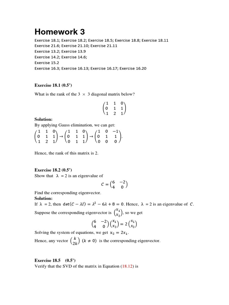 Homework3 Solution | PDF | Eigenvalues And Eigenvectors | Cluster Analysis