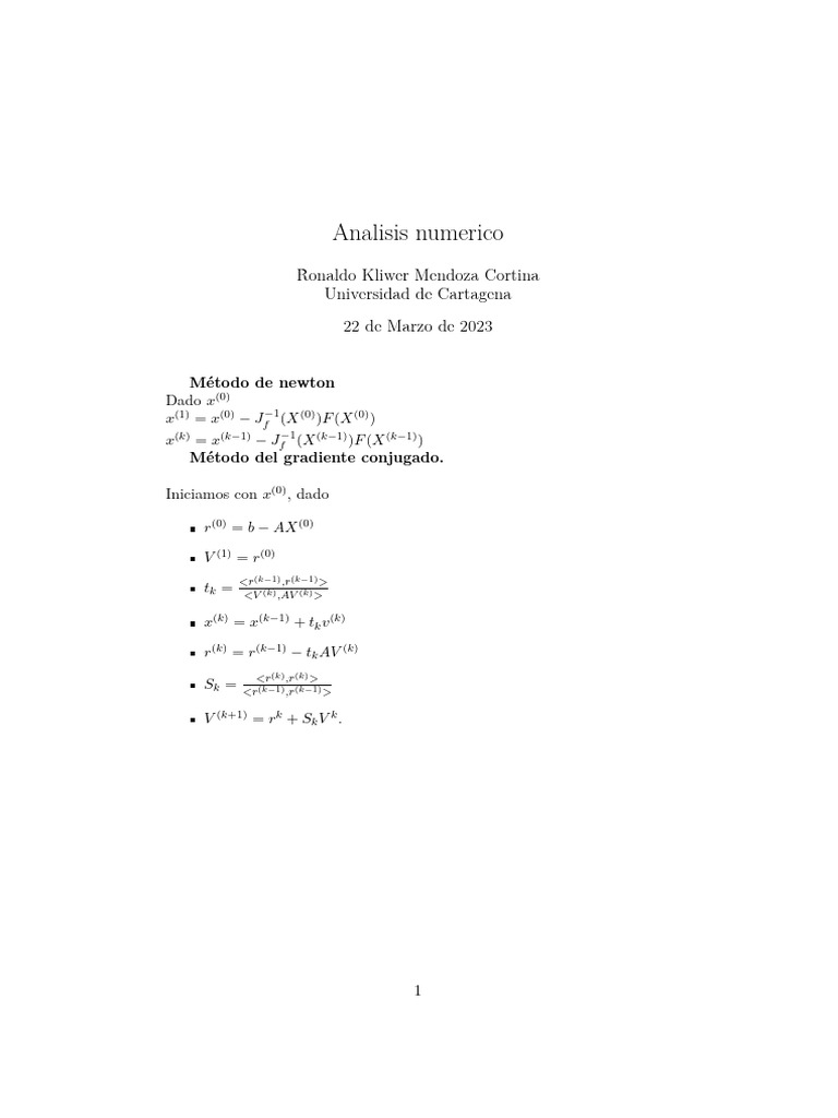 Métodos Numéricos: Newton y Gradiente | PDF | Métodos y materiales de enseñanza