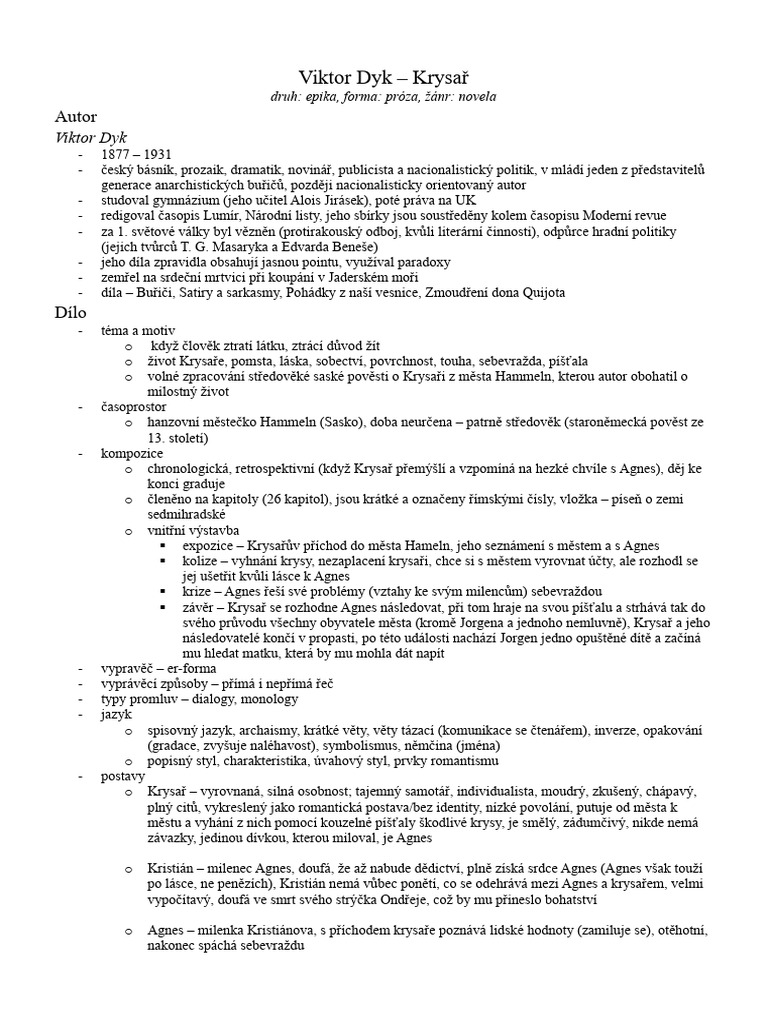 Viktor Dyk - Krysař | PDF