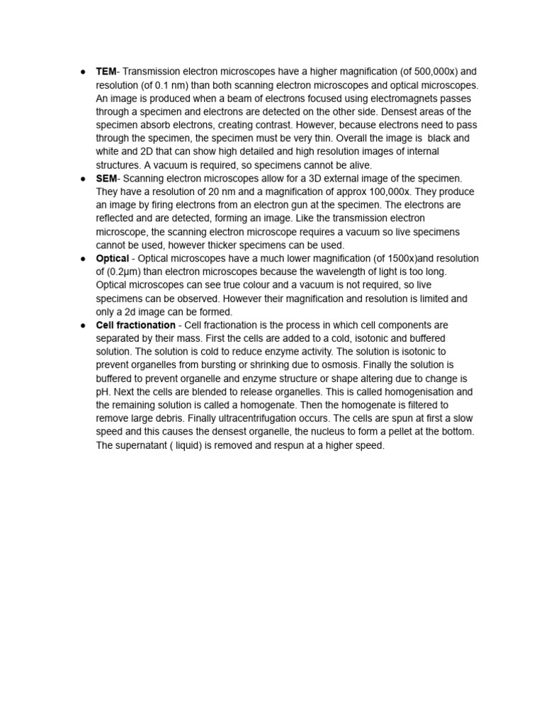 Electron and Optical Microscopes Comparison | PDF