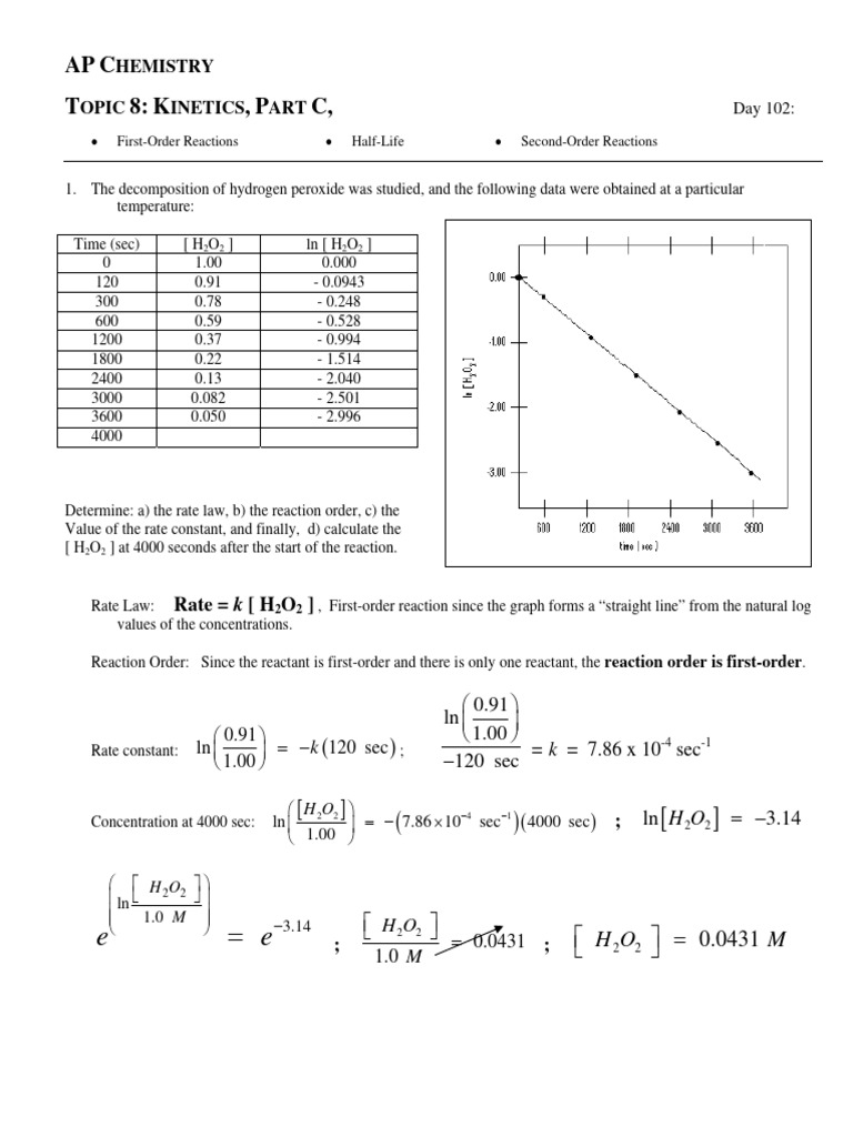 Ap Chemistry Day 102a | PDF | Reaction Rate Constant | Physical Sciences