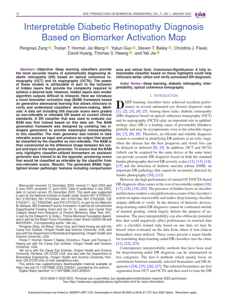 IEEE Transaction 2024 - Interpretable - Diabetic - Retinopathy - Diagnosis - Based - On ...