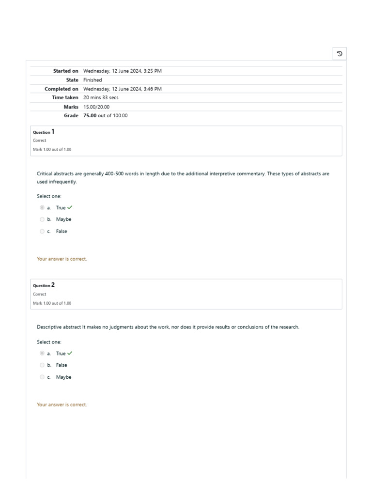Prelim Lab Quiz 1 - Attempt Review 2 | PDF | Cognition