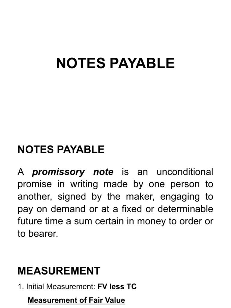 Notes Payable | PDF | Promissory Note | Interest