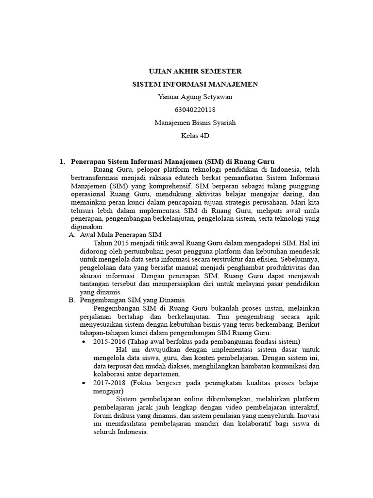 118 - Yanuar Agung Setyawan - UAS SIM | PDF