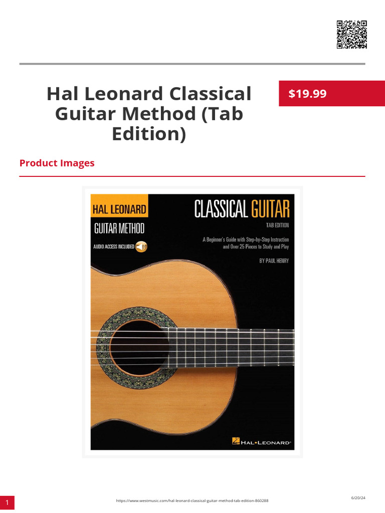 Hal Leonard Classical Guitar Method Tab Edition | PDF