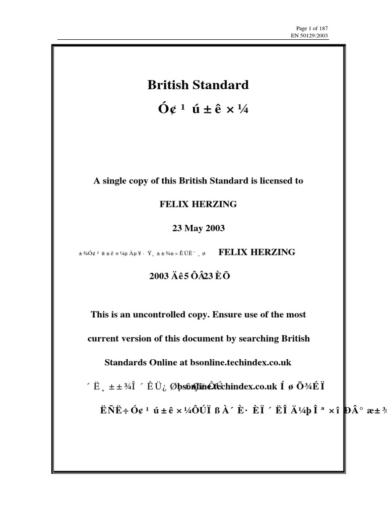 BS EN 50129-2003 中文版 铁路应用 -通信、信号和处理系统-信号的安全相关电子处理系统 | PDF