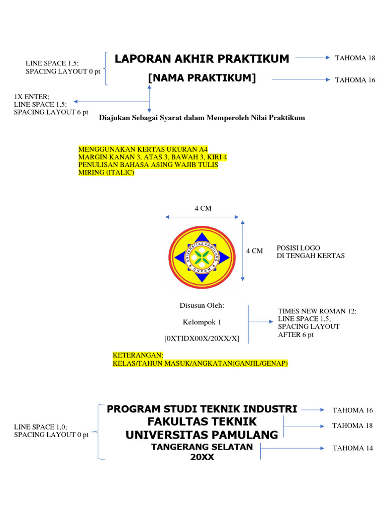 Template Penulisan Laporan Akhir Praktikum New Fix | PDF