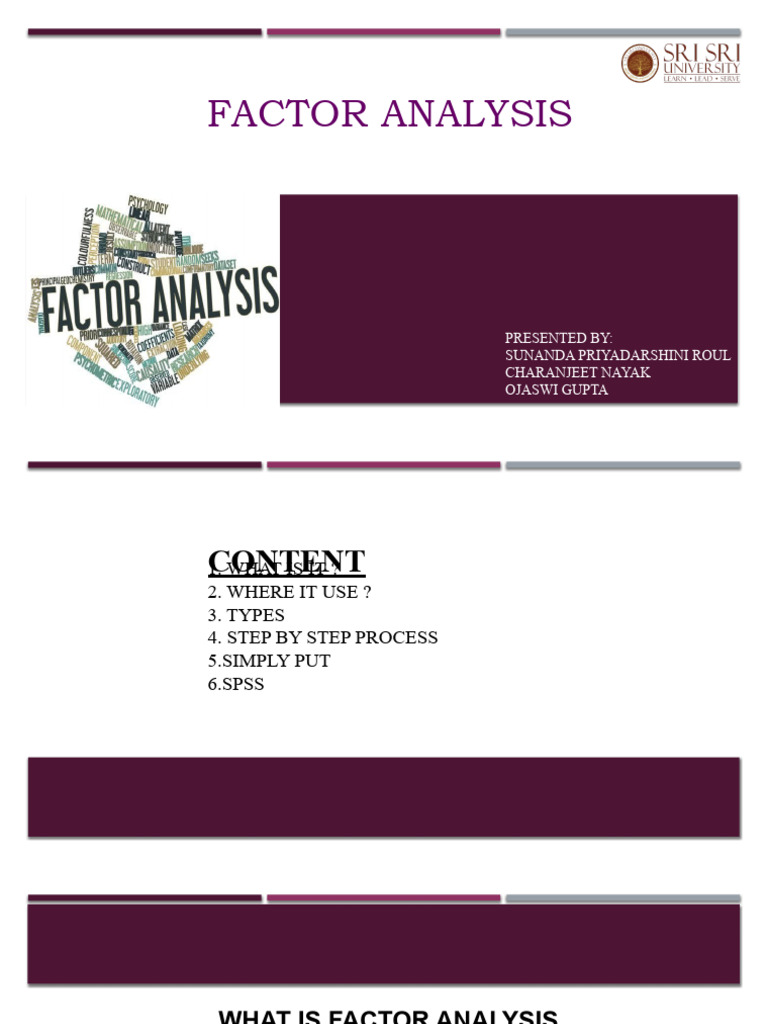 RM Presentation (1) - Read-Only | PDF | Factor Analysis | Statistical Analysis