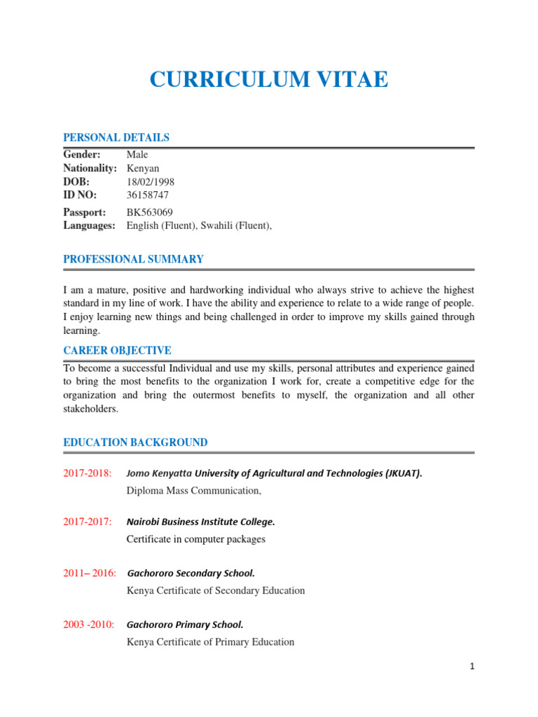Brain CV - 240622 - 123312 | PDF | Kenya | Multimedia