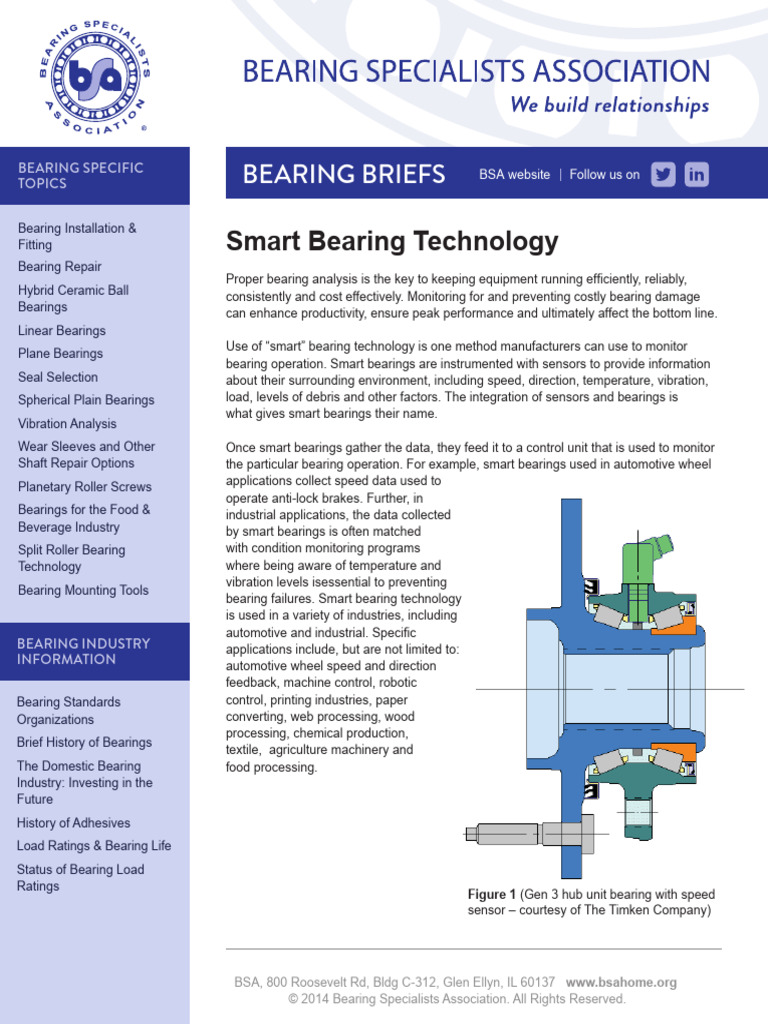 Smart Bearing Technology | PDF | Bearing (Mechanical) | Manufactured Goods