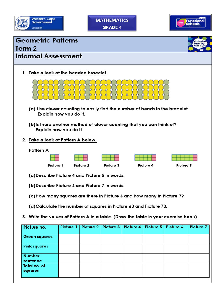 Geometric Patterns Informal Assessment | PDF | Mathematics