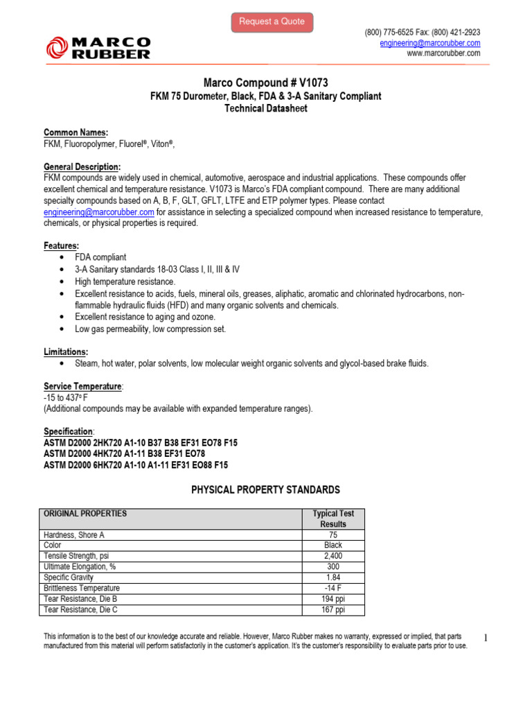 Marco Material Datasheet V1073 | PDF | Hardness | Polymers