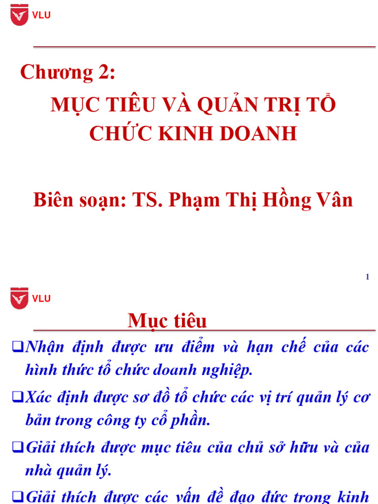 SV - TCDN - C2 - Mục Tiêu & Tổ Chức KD | PDF