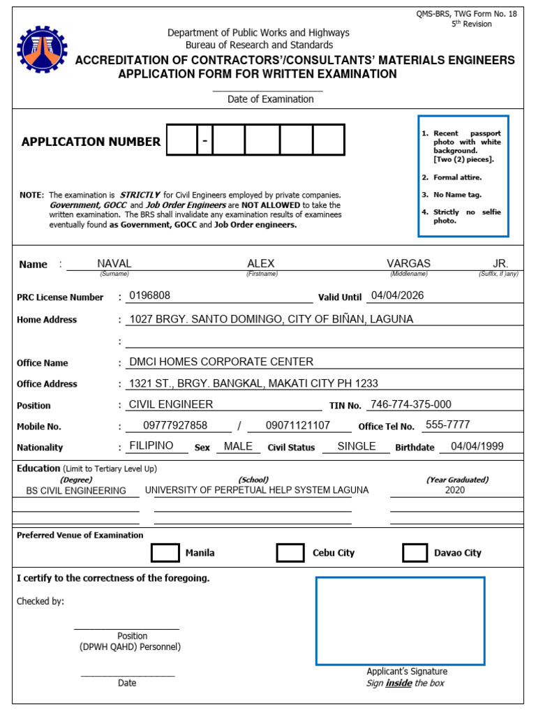 Ccme Appform | PDF | Engineer