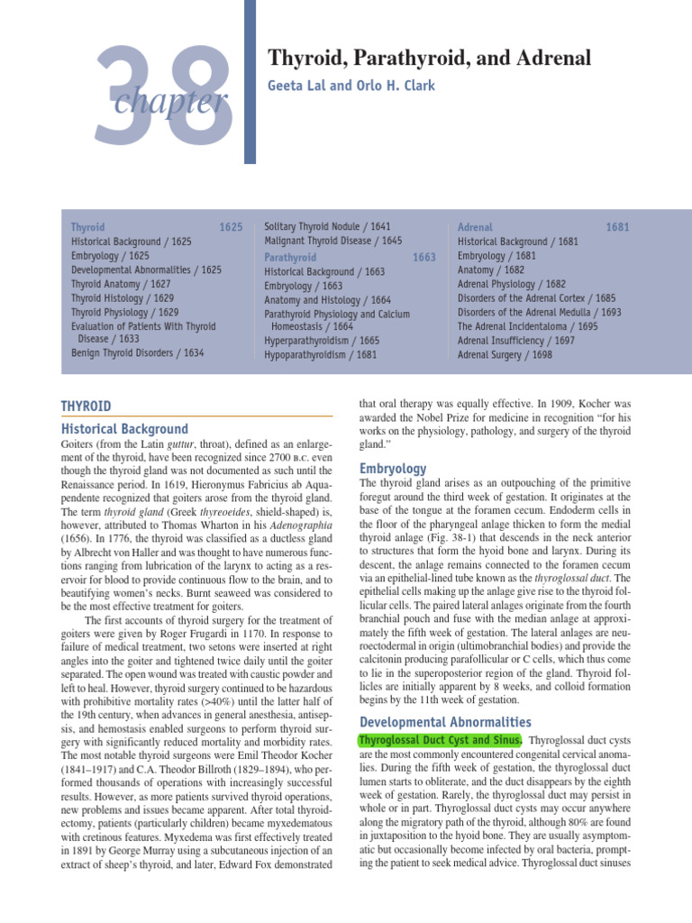 Thyroid Glands - Schwartz's Principles of Surgery 11th Ed | PDF | Thyroid | Clinical Medicine