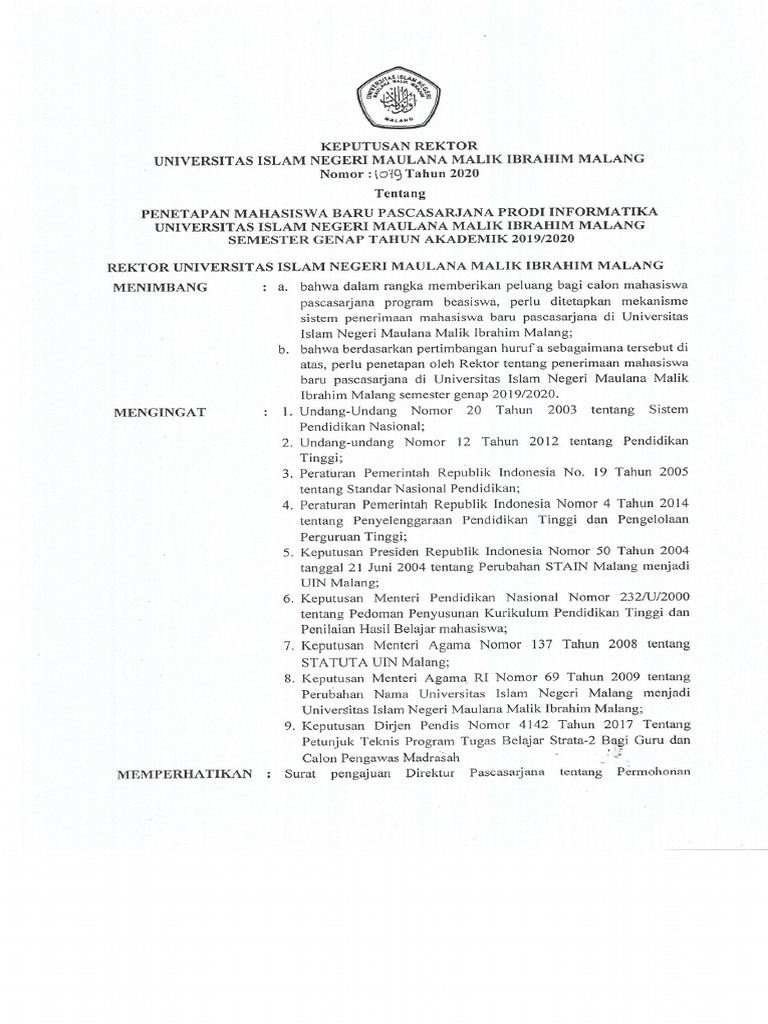 Maba Pasca Magister Informatika 2020 | PDF