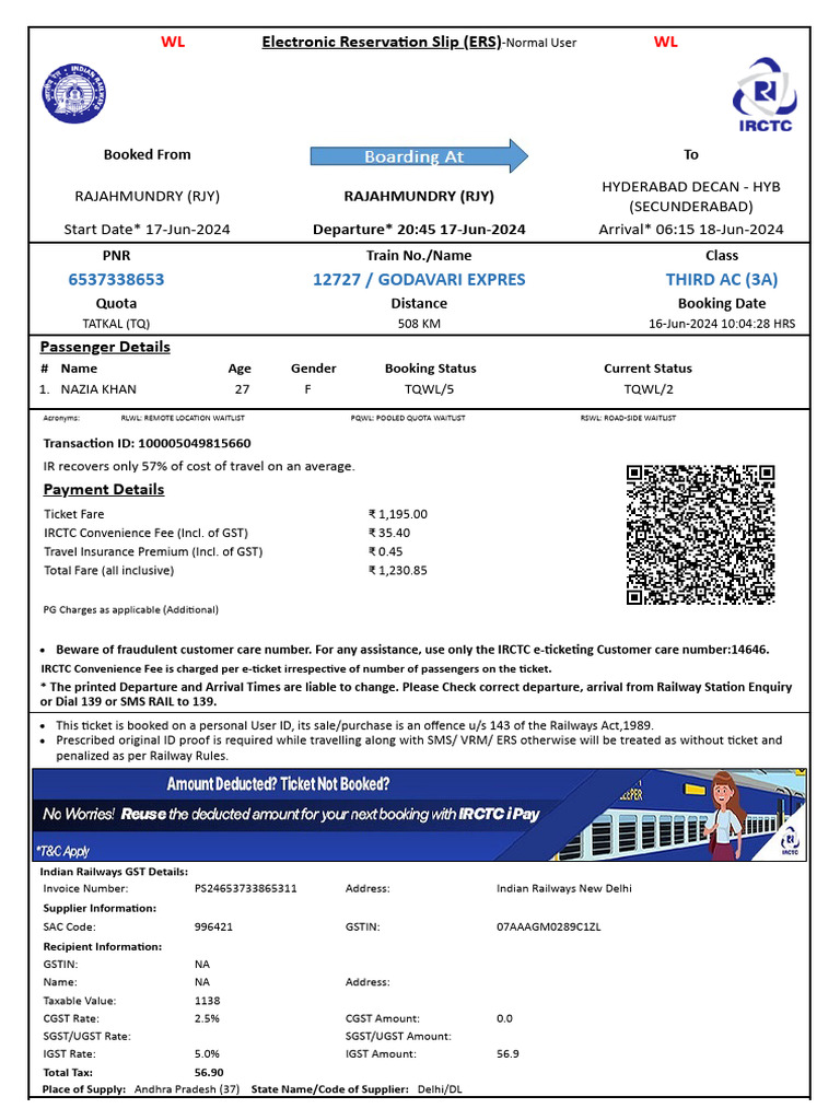 Tatkal Ticket | PDF | Identity Document