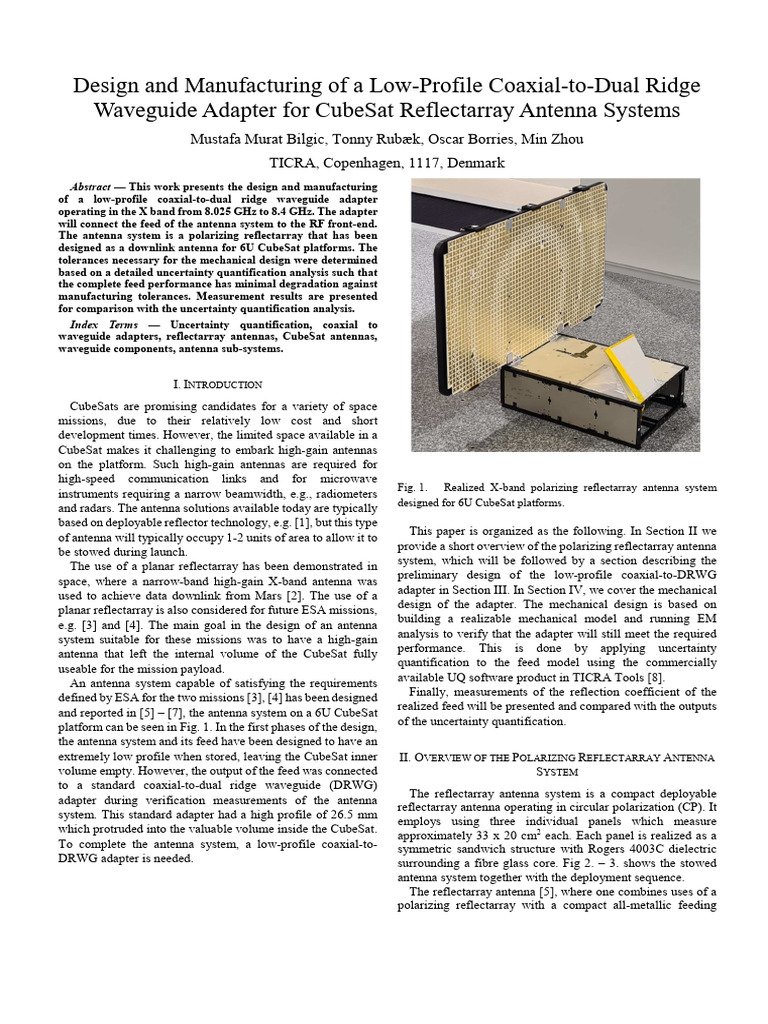 Design and Manufacturing of A Low-Profile Coaxial-To-Dual Ridge ...