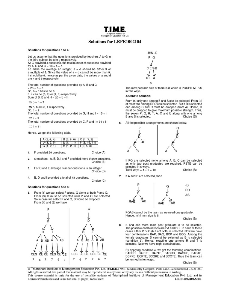 ALL AREAS LOGICAL REASONING PRACTISE EXERCISE PART 3 - Sol | PDF | Expense | Numbers