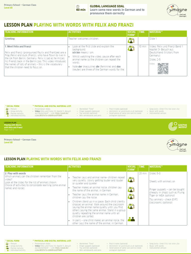 Lesson Plan Playing With Words | PDF | Linguistics