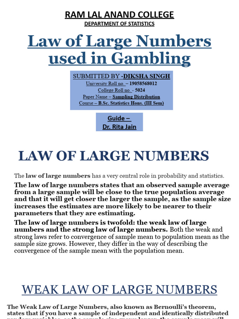Law of Large Numbers in Gambling | PDF | Roulette | Probability Theory