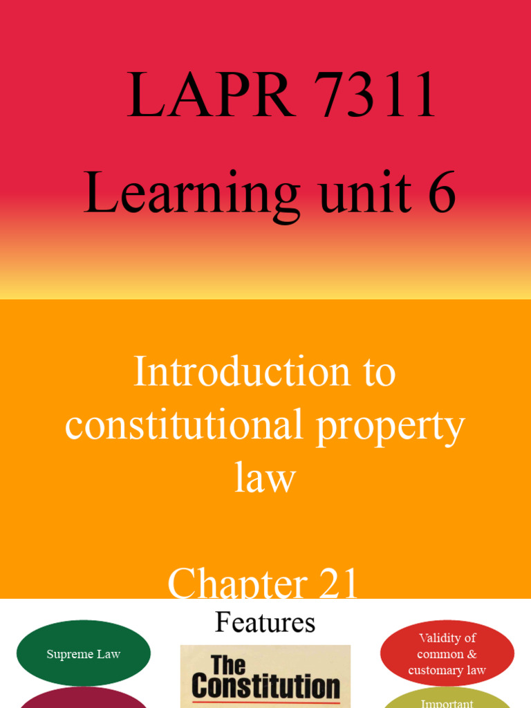 LAPR 7311 - Learning Unit 6 2024 | PDF | Eminent Domain | Property