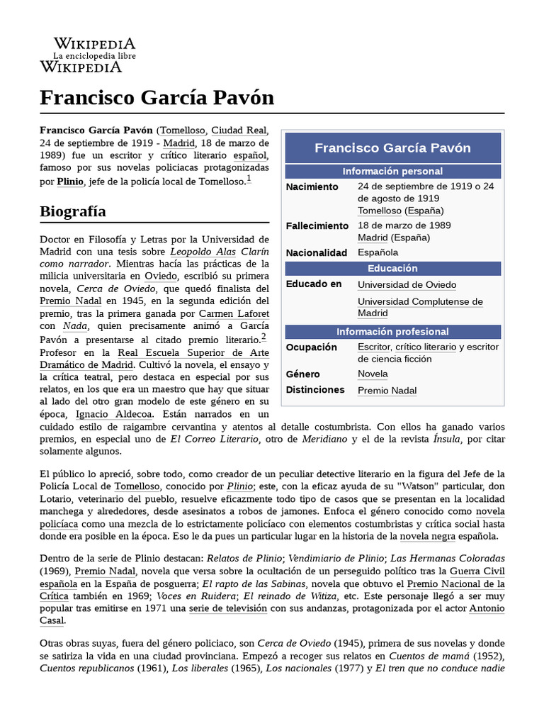 Francisco García Pavón | PDF | Madrid