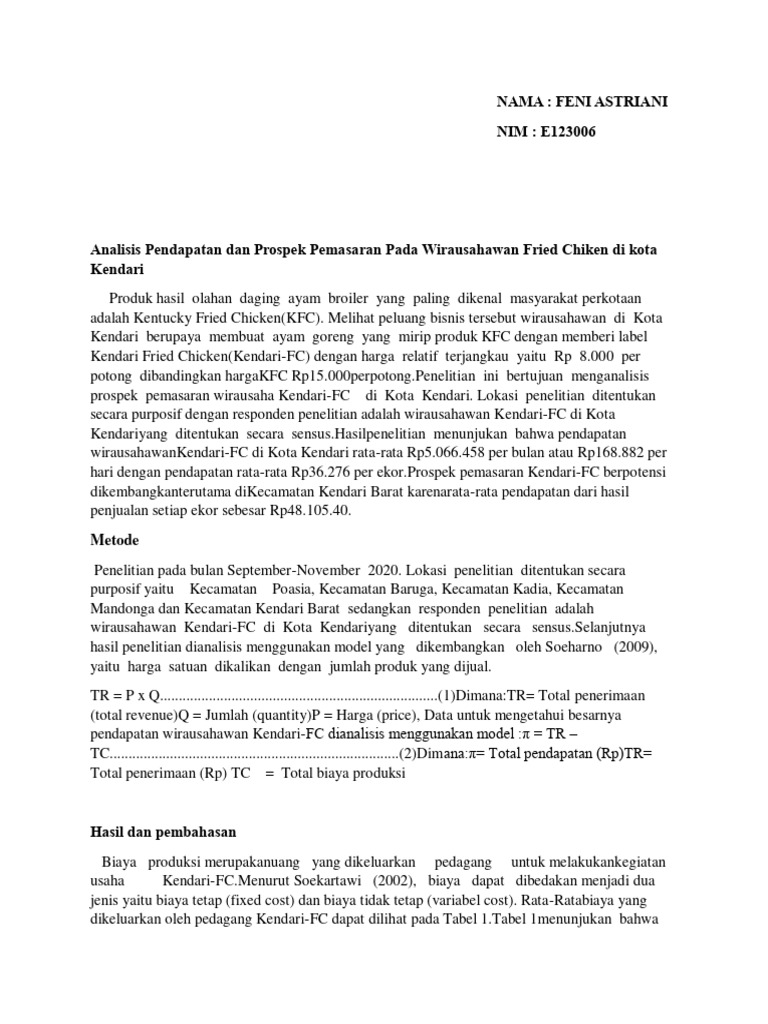 Feni Astriani (E123006) | PDF | Karier & Perkembangan | Bisnis