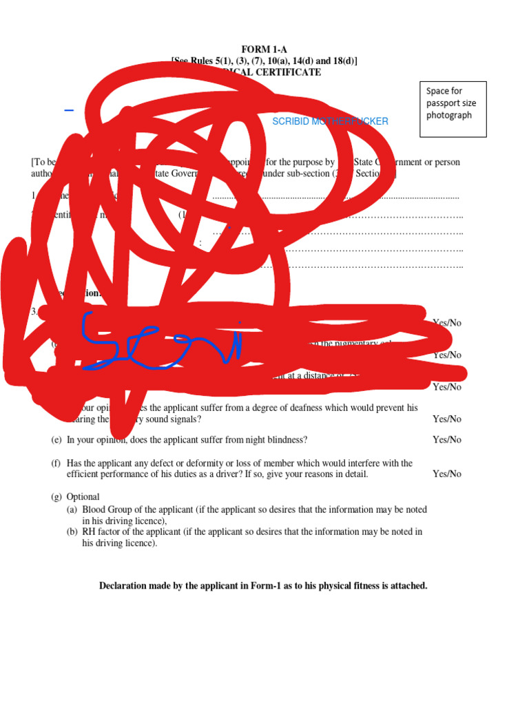 Form 1-A (See Rules 5 (1), (3), (7), 10 (A), 14 (D) and 18 (D ...