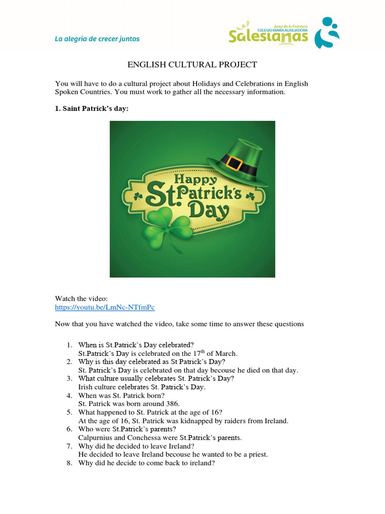 Culture Project Unit 7 | PDF | Independence Day (United States) | Saint ...