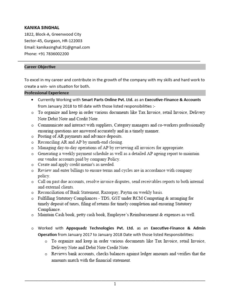 CV Kanika | PDF | Debits And Credits | Invoice