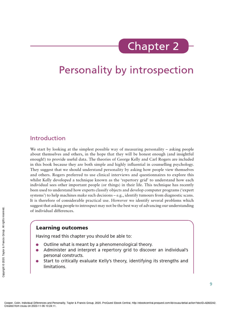 Individual Differences and Personality - (2 Personality by ...
