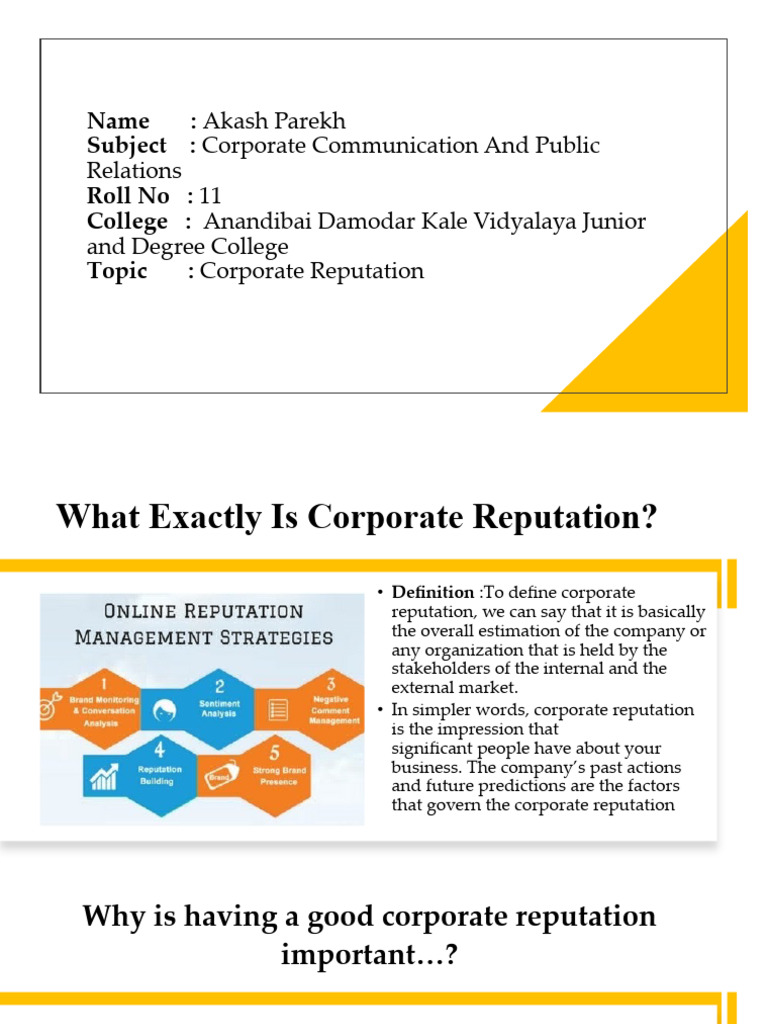 Corporate Reputation | PDF | Reputation | Brand