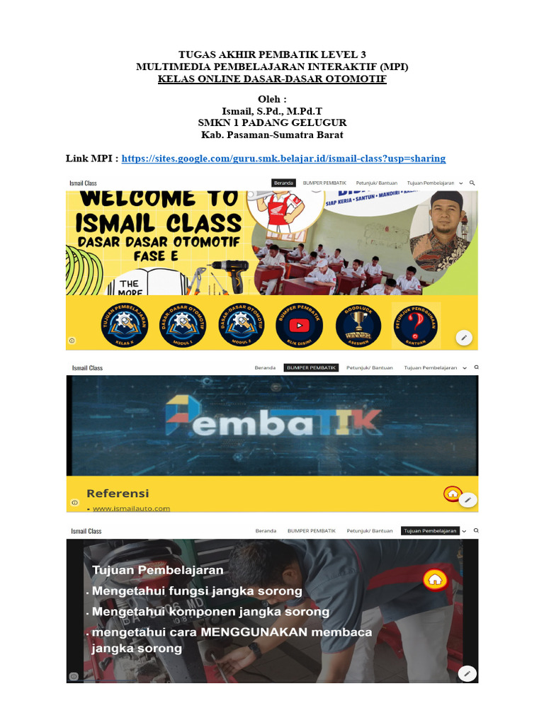 Tugas Akhir Pembatik Level 3 | PDF