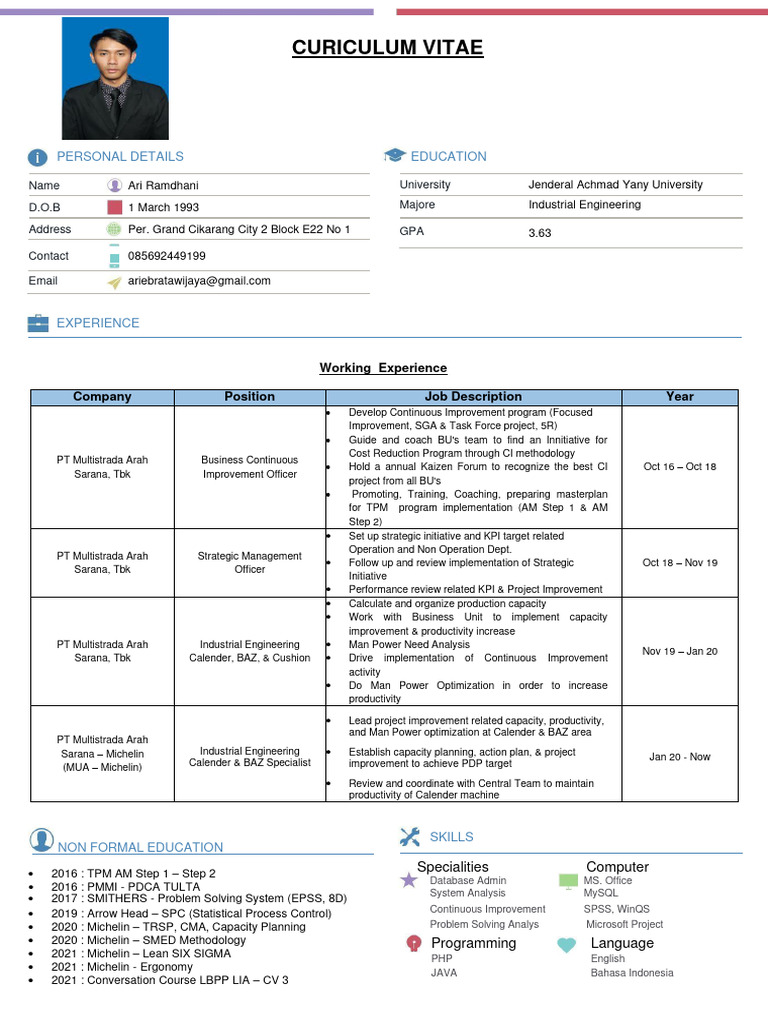 CV Ari Ramdhani | Download Free PDF | Business | Engineering